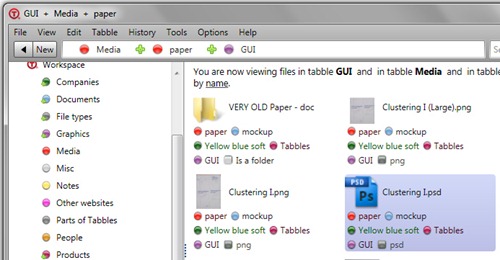 Tabbles, a file tagging software inspired by WinFS